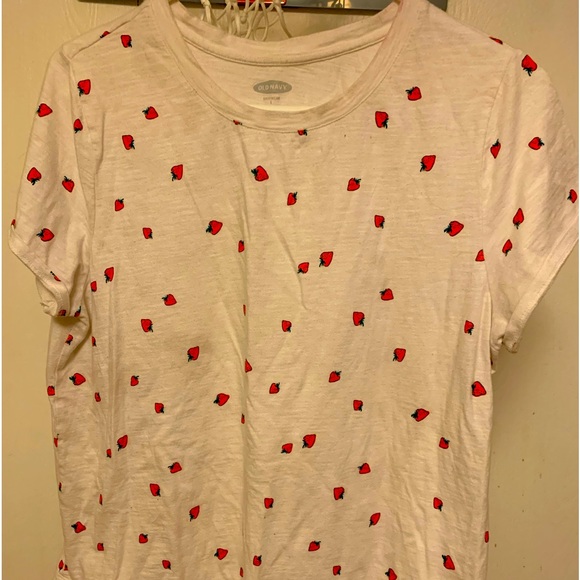 Old Navy | Tops | L Size Shirt W Strawberries All Over Soft | Poshmark